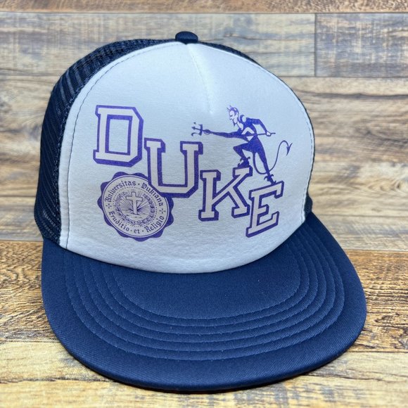 Unbranded | Accessories | Vintage Duke University Mens Trucker Hat Navy ...